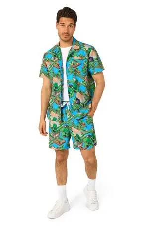 Opposuits Minecraft™ Overworld Camp Shirt & Drawstring Shorts Set