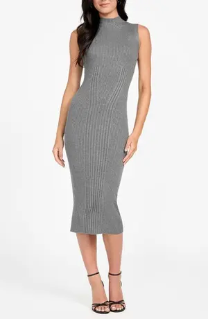 Guess Ribbed Mock Neck Sweater Dress