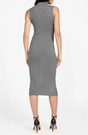 Guess Ribbed Mock Neck Sweater Dress