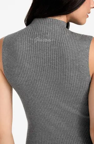 Guess Ribbed Mock Neck Sweater Dress