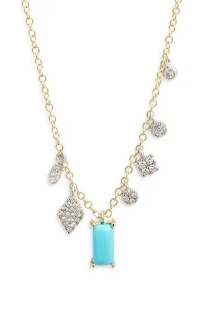 Meira T Turquoise And Diamond Necklace - Yellow