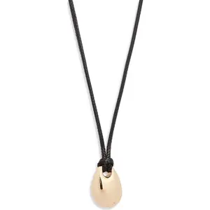 OPEN EDIT Molten Orb Pendant Necklace - Black- Gold