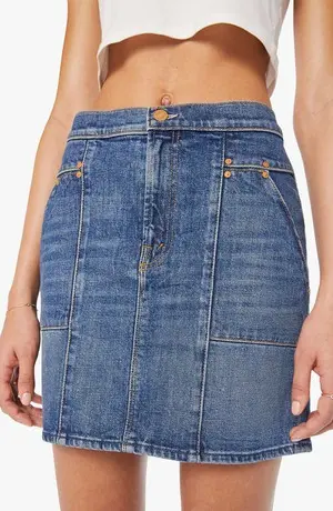 MOTHER The Riveter Denim Miniskirt