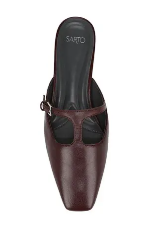 Franco Sarto Dorthea T-strap Mule - Oxblood Red