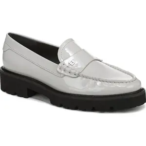 Franco Sarto Patent Loafer With Lug Sole - Soft Grey