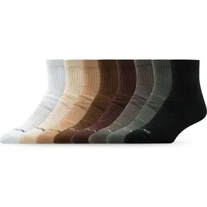 STRIDELINE Assorted Half Calf Socks 8-pack - Earth Tones Multi