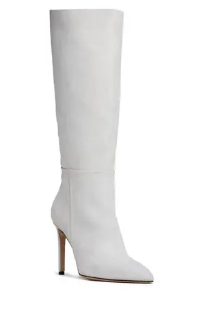 BEAUTIISOLES Yara Pointed Toe Knee High Boots - Off White