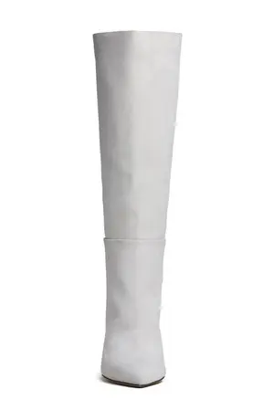 BEAUTIISOLES Yara Pointed Toe Knee High Boots - Off White