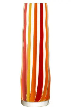 LSA Folk Glass Vase - Orange/red