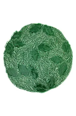 VIETRI Lastra Green Figural Cake Stand - Dark Green
