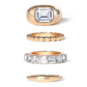 Jessica Simpson Set Of 4 Stackable Rings