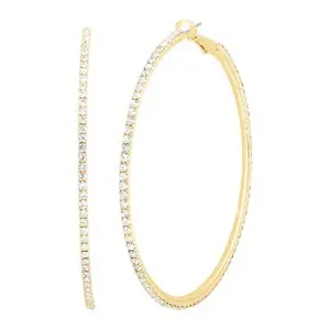 Jessica Simpson Crystal Hoop Earrings - Gold