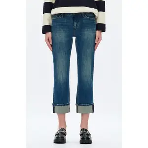 BAYEAS Cuffed Straight Leg Jeans