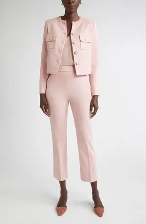St. John Stretch Twill Crop Pants - Pink