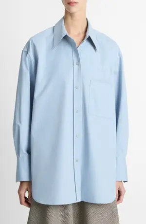 Vince Oversized Cotton Button-up Shirt - Amalfi