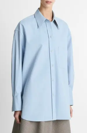 Vince Oversized Cotton Button-up Shirt - Amalfi