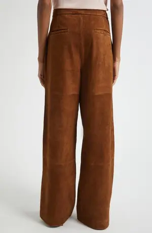 St. John Suede Wide Leg Pants