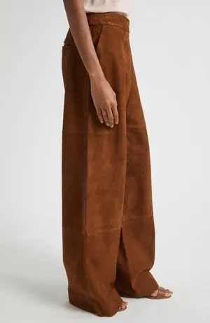 St. John Suede Wide Leg Pants
