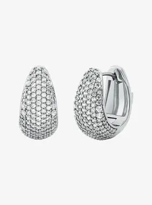 Michael Kors Precious Metal-plated Brass Pavé Teardrop Huggie Earrings