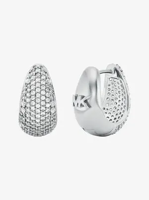 Michael Kors Precious Metal-plated Brass Pavé Teardrop Huggie Earrings