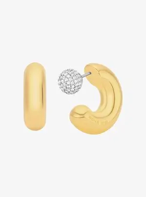 Michael Kors 2-in-1 Pavé Convertible Hoop Earrings