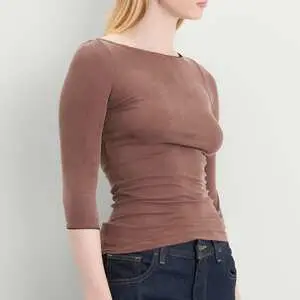 FRUITY BOOTY Second Skin 3/4 Sleeve Top - Brown