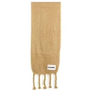 JIL SANDER Logo Mohair Scarf - Beige