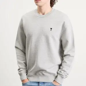Ami Loopback Fleece Sweatshirt - Gris Cendre Chine