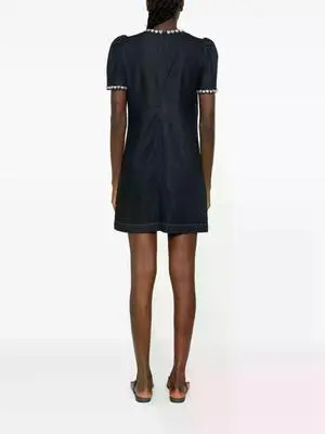 Zimmermann Embellished Denim Mini Dress - Blue
