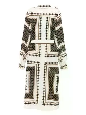 Zimmermann Geometric-print Belted Dress