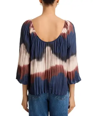 Bella Dahl Pleated Three Quarter Sleeve Blouse
