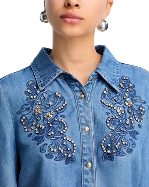 Cinq À Sept Rhinestone Embellished Shirt