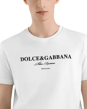 Dolce & Gabbana Short Sleeve Logo Tee Natural