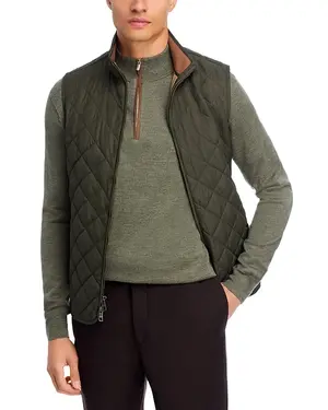 Peter Millar Essex Zip-up Vest - Dark Olive