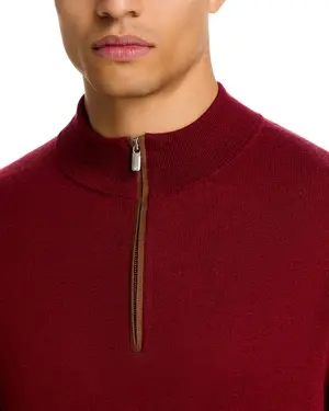 Peter Millar Autumn Crest Quarter Zip Sweater - Brick Red