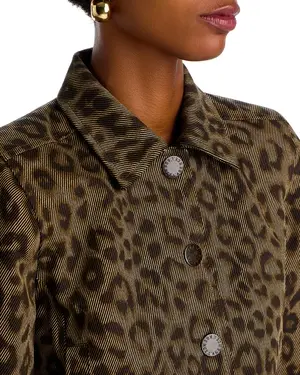 L'Agence Marla Leopard Cropped Jacket - Tan Multi