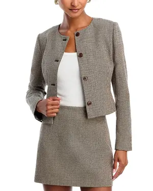 French Connection Houndstooth Cropped Jacket