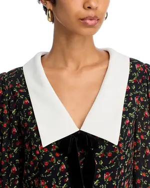 French Connection Yasmin Collared Crepe Top