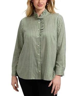 Foxcroft Sadie Shirt - Basil Multi
