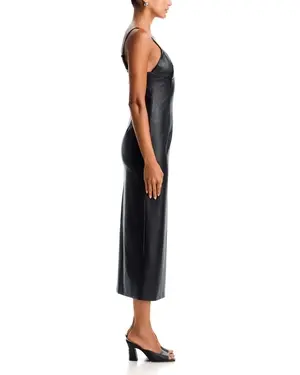 Bardot Estine Faux Leather Midi Dress - Black