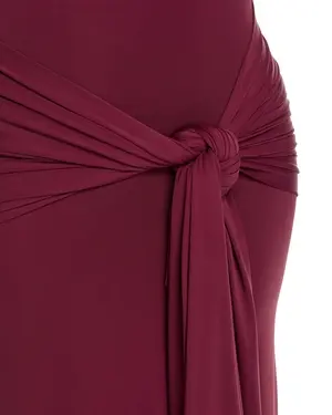 Bardot Isadora Tie Front Dress - Deep Plum