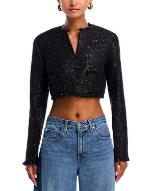 Bardot Karoline Sequin Boucle Top