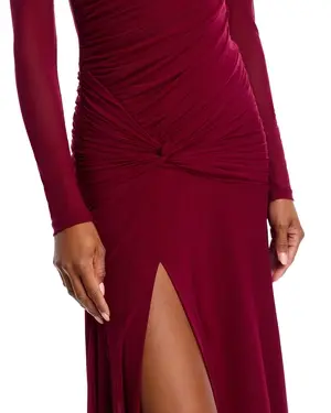 Bardot Liyana Ruched Mesh Dress - Berry