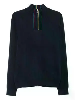 Paul Smith Stripe-detail Zip-neck Sweater