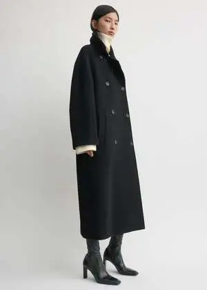 TOTEME Brushed Wool-blend Coat - Black