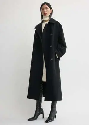 TOTEME Brushed Wool-blend Coat - Black