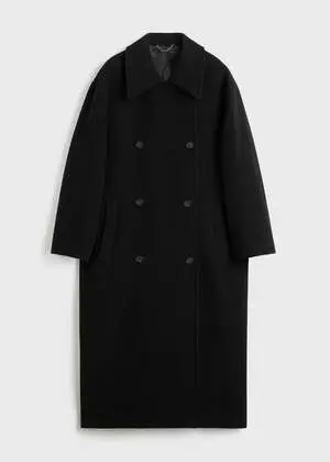 TOTEME Brushed Wool-blend Coat - Black