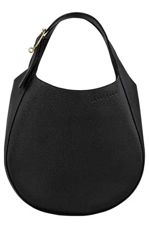 Longchamp Le Foulonné Leather Top Handle Crossbody Bag - Black