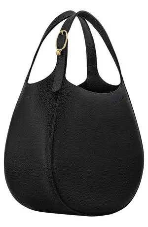 Longchamp Le Foulonné Leather Top Handle Crossbody Bag - Black