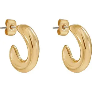 BEARFRUIT JEWELRY 14K Gold Plated Banana Hoop Earrings
